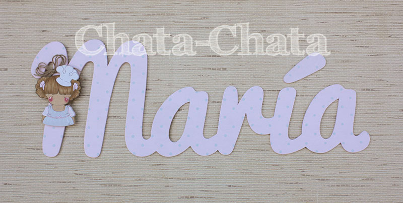 Chata-chata. Decoración infantil: LETRAS PARA "MARÍA" EN ROSA Y GRIS