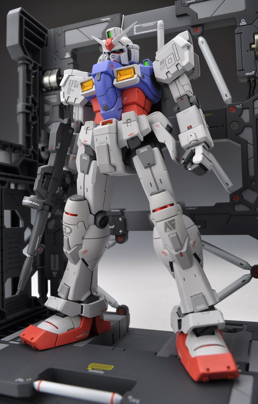 GUNDAM GUY: Studio Reckless 1/144 Gundam GP-01 w/ System Base - Painted ...