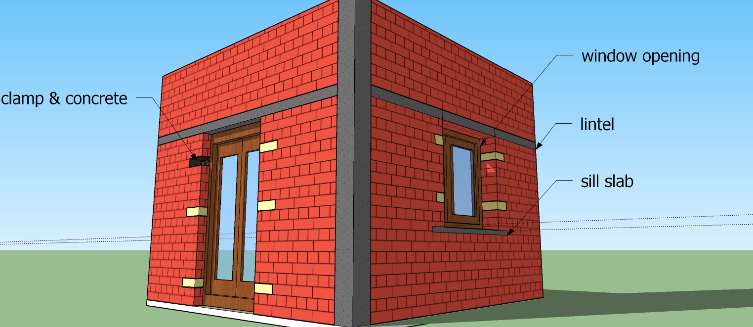 How to execute Brick masonry from Floor to roof?