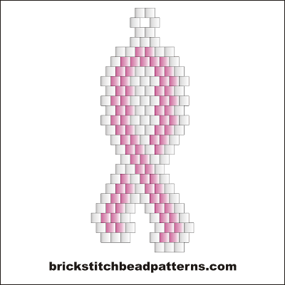 Brick Stitch Bead Patterns Journal: Small Pink Ribbon Free Breast ...