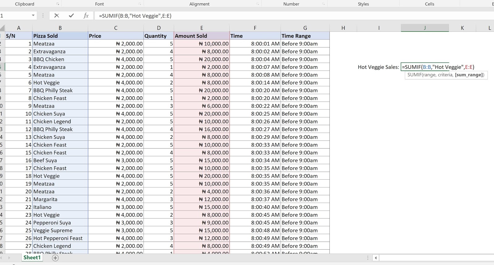 SUMIF, SUMIFS, COUNTIF and COUNTIFS For Multiple Values of Interest At ...