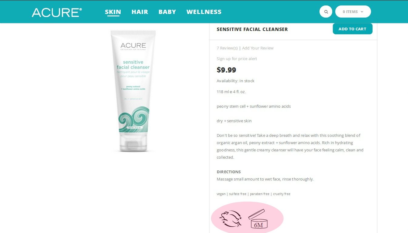 The garden of everything.: [ACURE ORGANICS] Sensitive Facial Cleanser ...