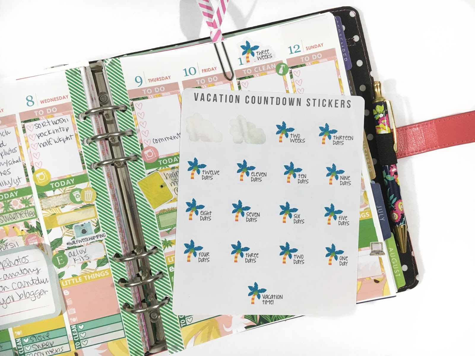five sixteenths blog: Free Planner Stickers // Vacation Countdown!
