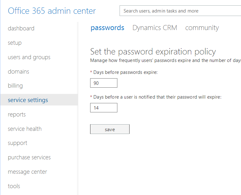 Setting a Office365 user account password to never expire - Microsoft ...