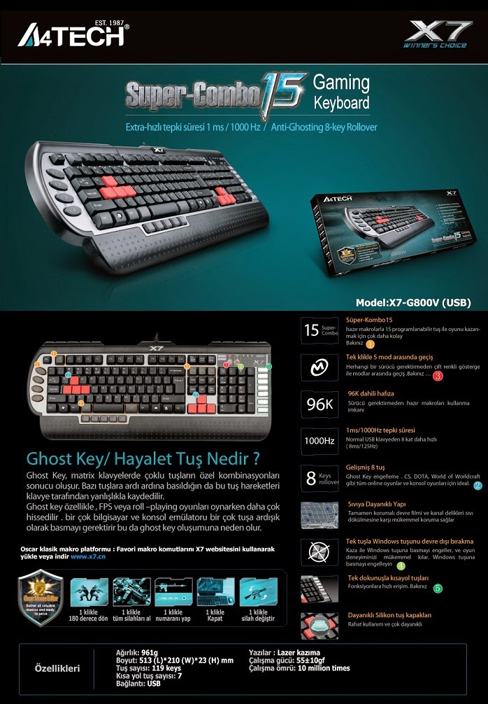 Oyuncu Gözüyle A4 Tech x7 Gaming Keyboard İnceleme ~ Oyuncu Gözüyle