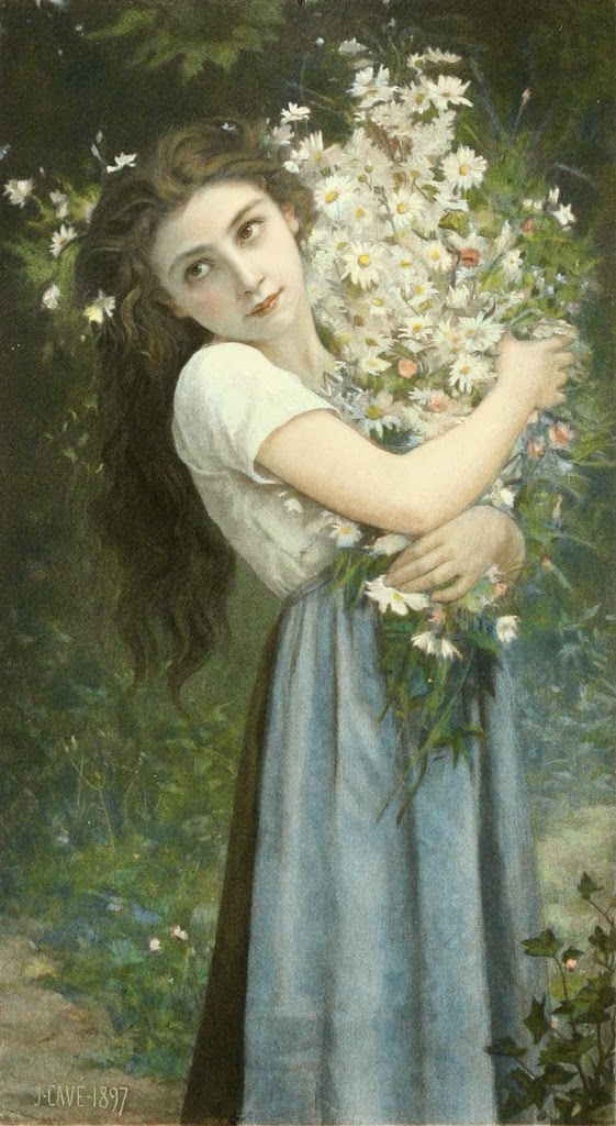 FRENCH PAINTERS: Jules-Cyrille CAVE The Flower Girl 1897