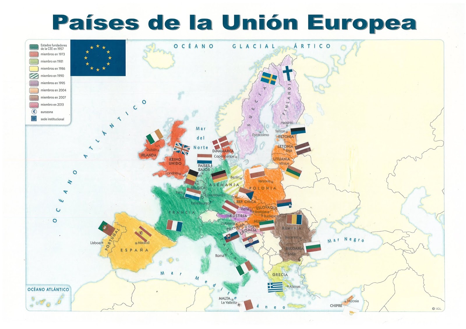Mapas de trabajo cooperativo: Unión Europea | Blog del aula de Quinto A ...