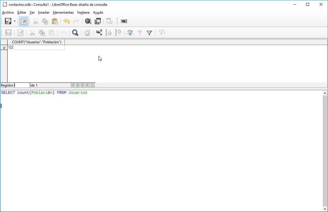 contando registros con SQL en LibreOffice Base (V) | Aplicaciones de ...