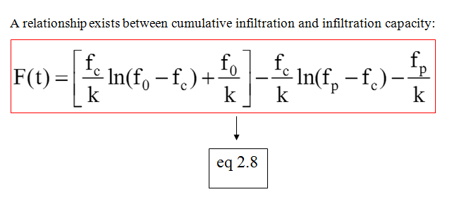 EVAPORATION, TRANSPIRATION & INFILTRATION: INFILTRATION METHOD