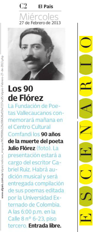 FUNDACION DE POETAS VALLECAUCANOS: Julio Flórez. Homenaje y Memoria del ...