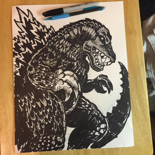 EDBOT5000'S SKETCH-BLOG: New Drawing: GODZILLA!