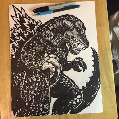 EDBOT5000'S SKETCH-BLOG: New Drawing: GODZILLA!