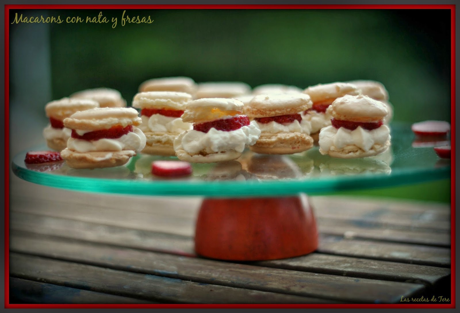 Macarons con nata y fresas - Las Recetas de Tere
