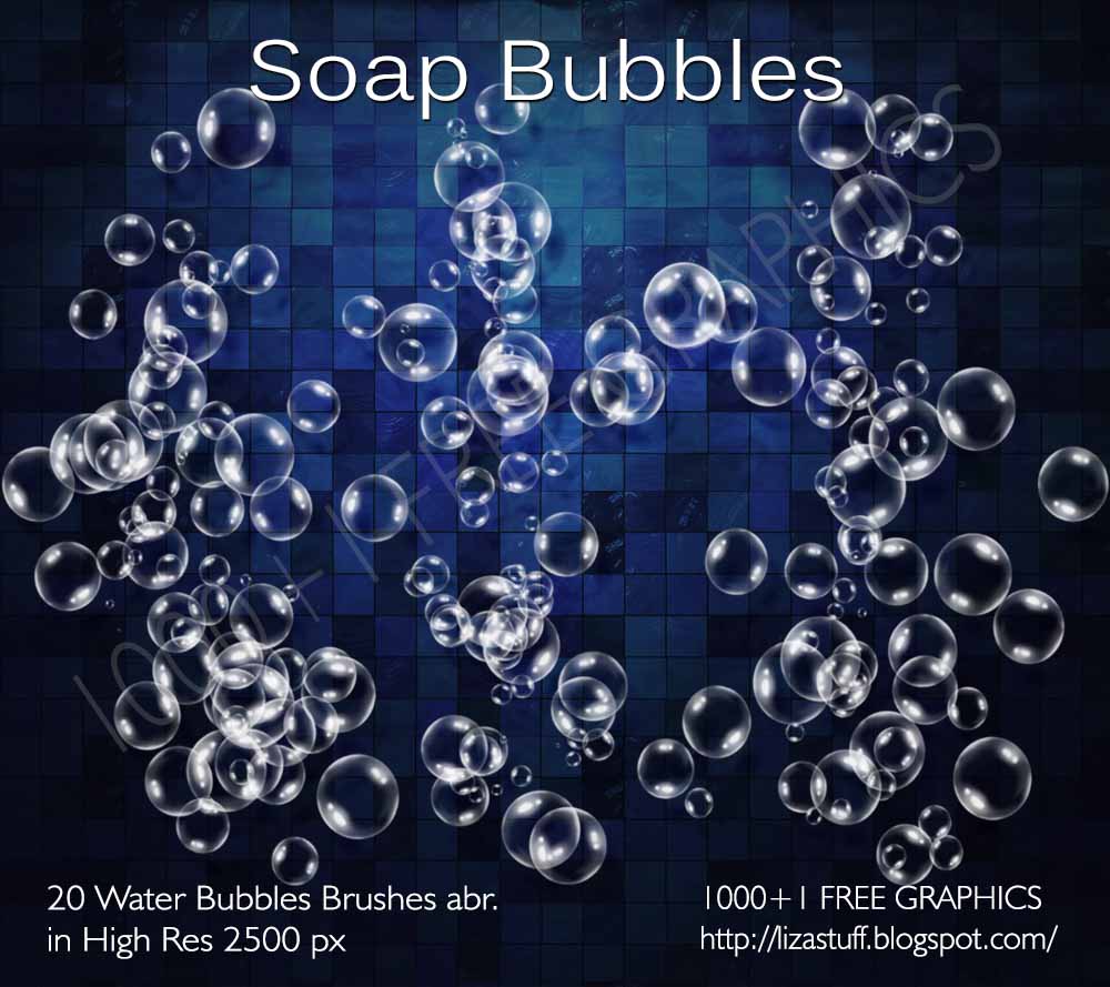 20 Water Bubbles Photoshop Brushes High-Res. | Στάλες στο γαλάζιο