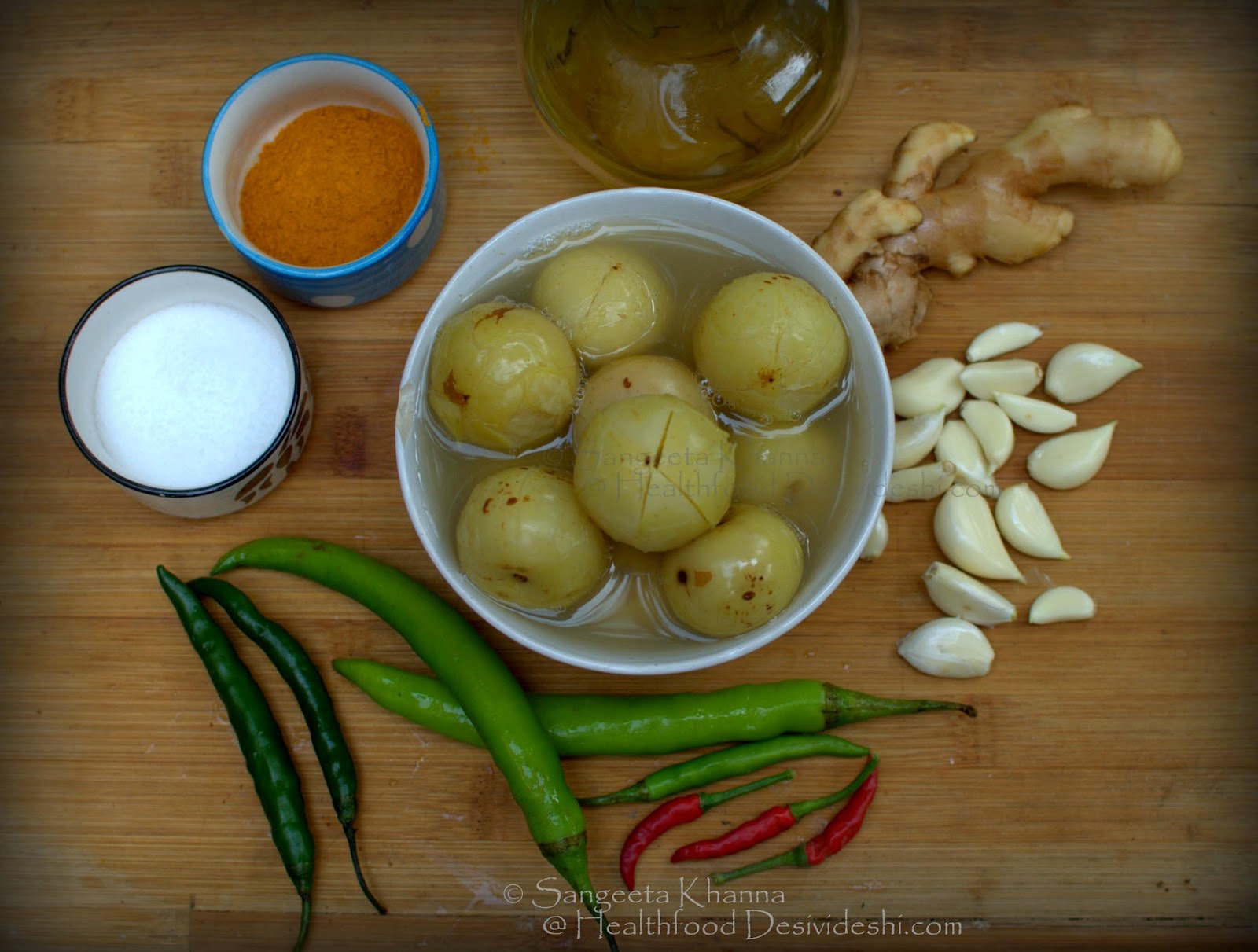 amla chutney | mashed Indian gooseberry with mustard and turmeric