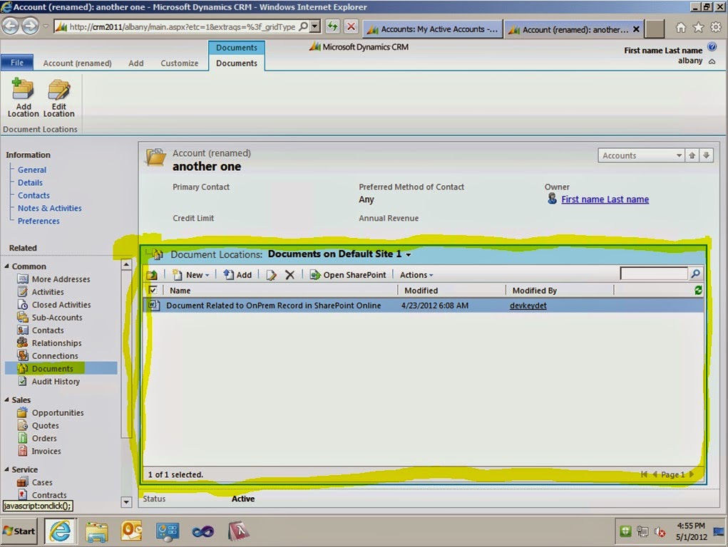 Sharepoint Trenches Microsoft Dynamics Crm 11 And Sharepoint 2010 Alternate Access Mapping Error