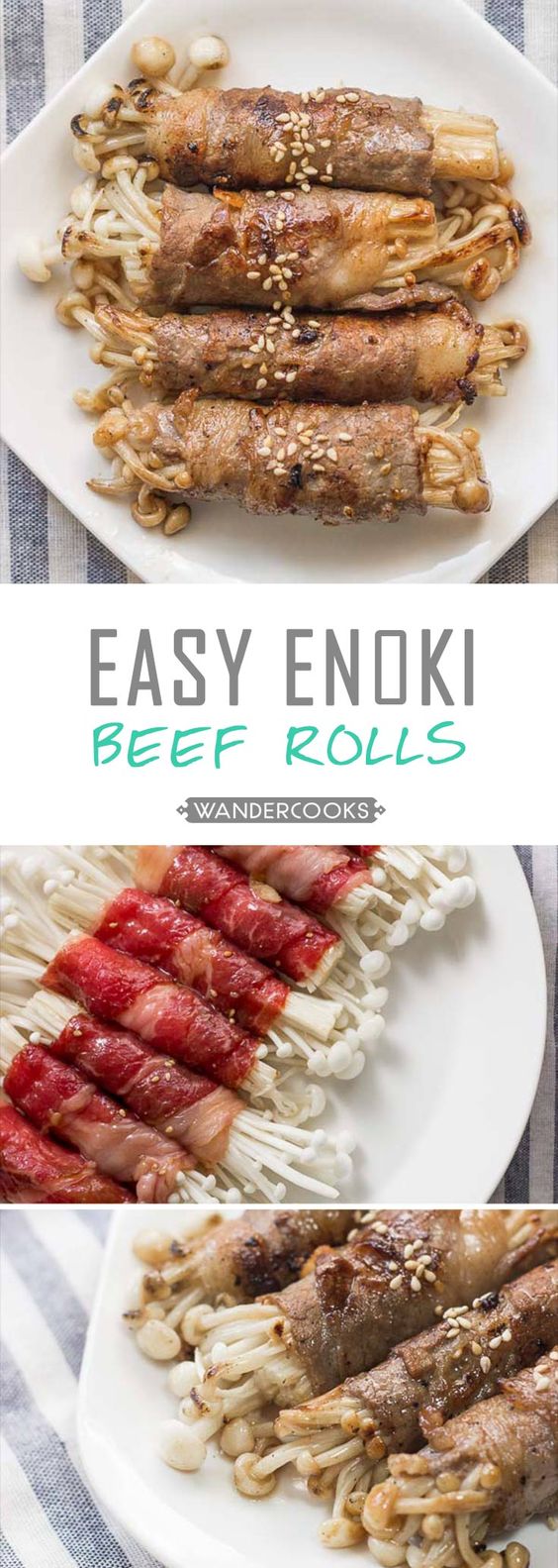 Easy Enoki Beef Rolls - Mother Deliciouse Recipes