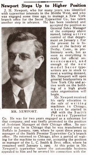 oz.Typewriter: The Rebirth of the Secor Typewriter, 1911-12