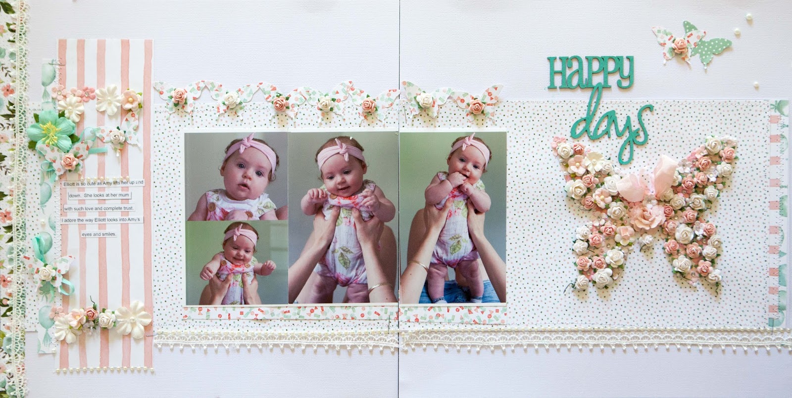 Creative Mayhem: Baby Double Page Layout with butterflies