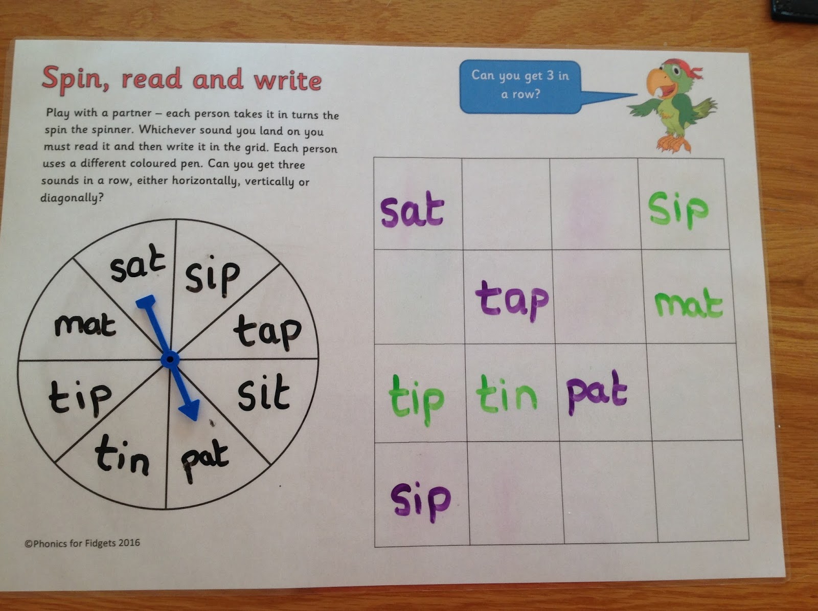 Phonics for Fidgets with Felix: Spin, read and write