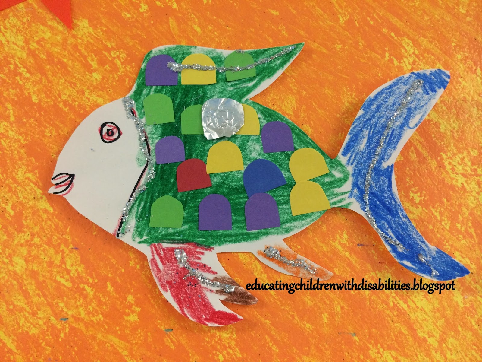 Educating children with disabilities: Rainbow Fish Story and Art Project