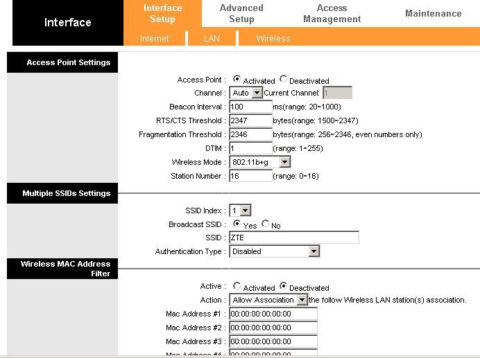 Peo tv with Wifi Router Setting: Screenshots of Router Seting
