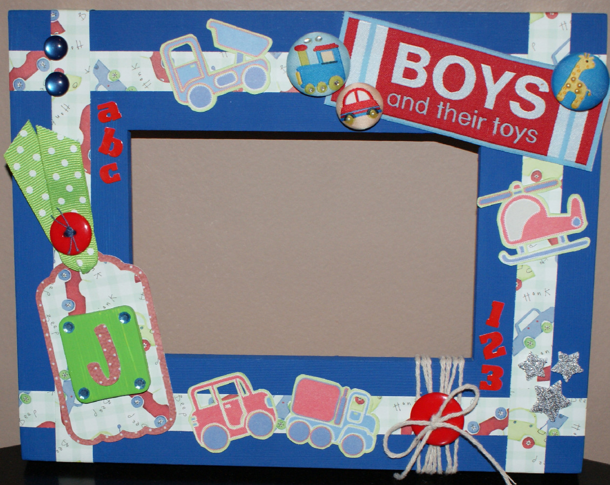 Jenny Evans: Boys and their toys wooden picture frame