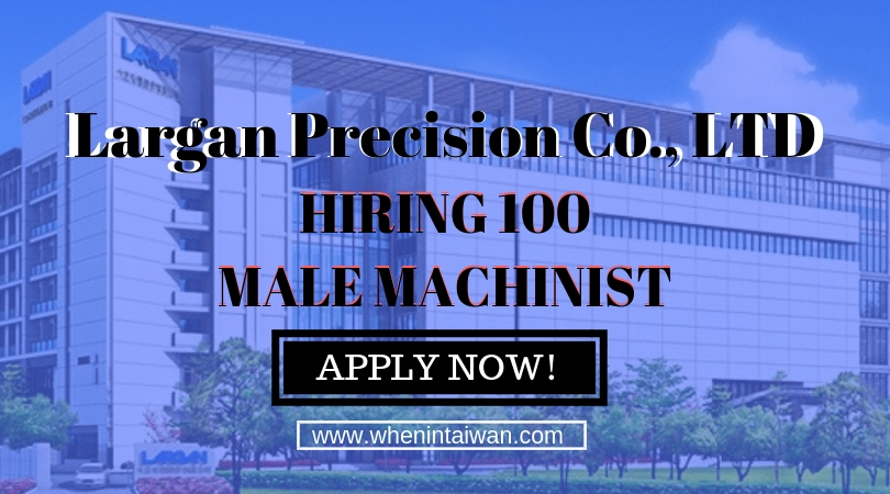 Hiring 100 Male Machinist bound for Taichung, Taiwan | Salary: ₱37,000 - When In Taiwan