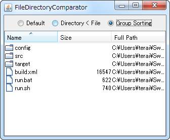 Java Swing Tips: JTable group directories first sorting
