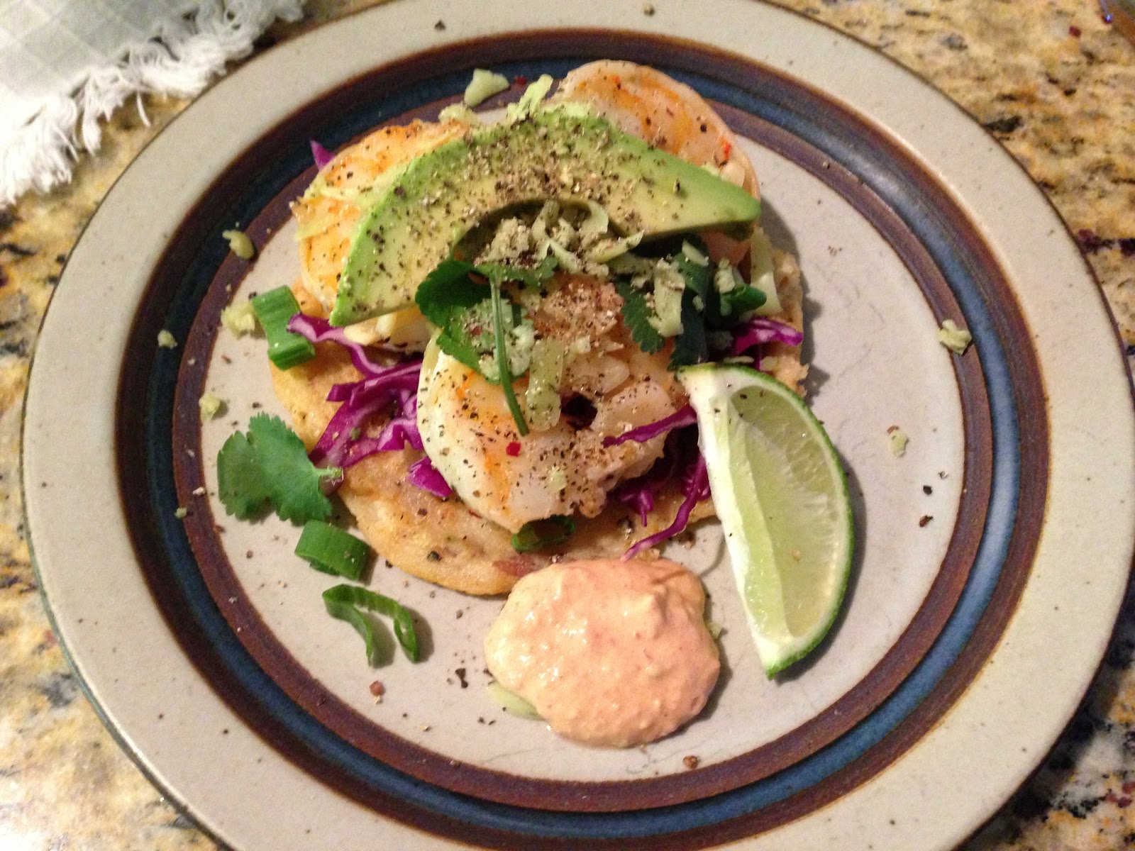 aprons & apricots: homemade sopes w/ shrimp, avocado & chipotle yogurt ...