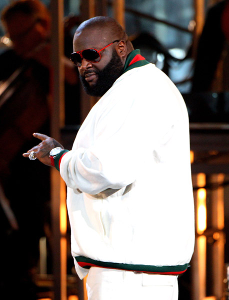 Exclusive Game: RICK ROSS WEARING CUSTOM LINEN GUCCI TRACK SUIT