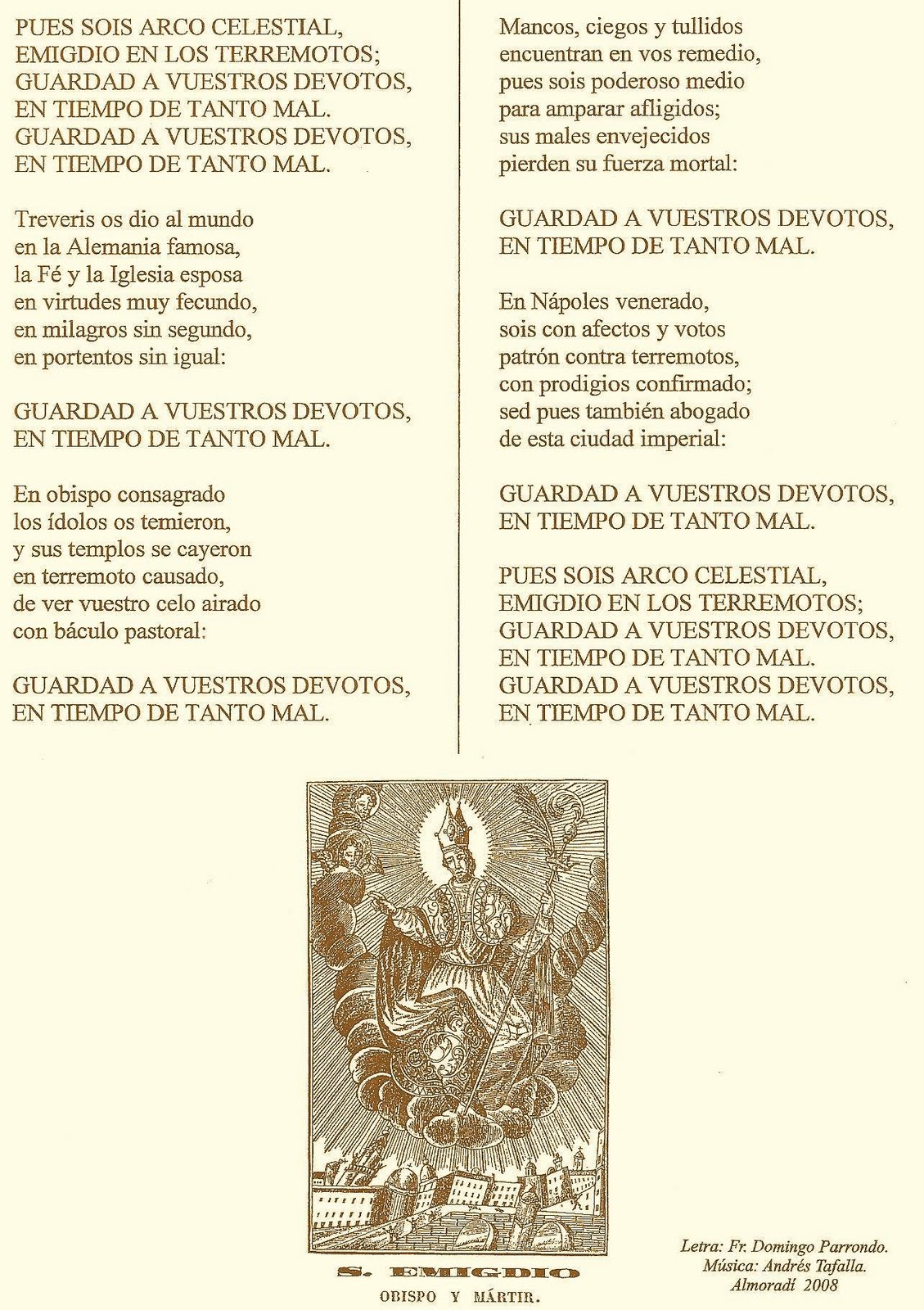 Gojos de Valencia (Gogistes Valencians): GOZOS AL GLORIOSO SAN EMIGDIO ...