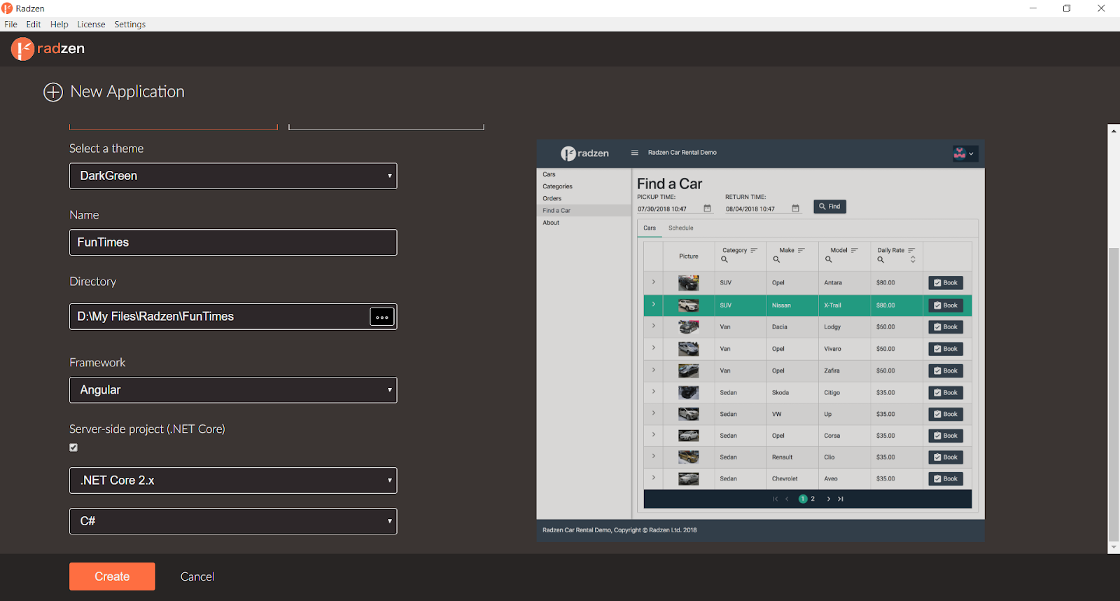 Rapid Development with Radzen: The first application. A Hello World with Radzen and Northwind.