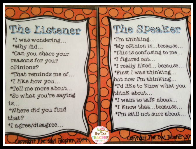 Speaking & Listening Conversation Cards - The Owl Teacher