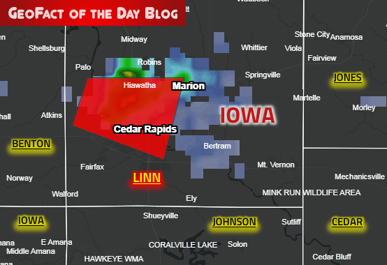 GeoFact of the Day: 8/11/2019 Iowa Tornado Warning