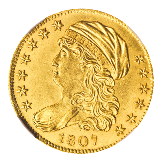 Gold Coins Collection: 1807 Gold Coin Half Eagle Capped bust to Left