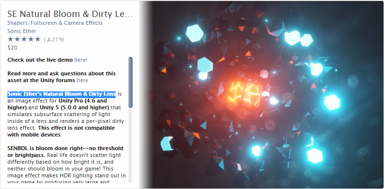 download SE Natural Bloom & Dirty Lens - unity asset free
