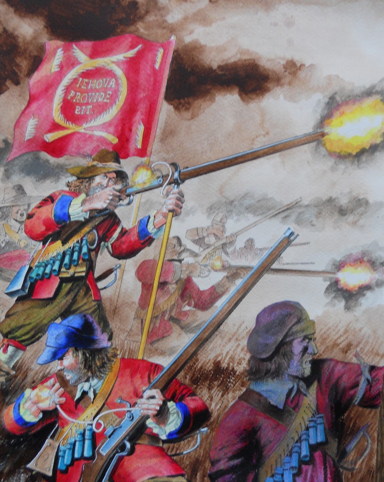 keith Page uk comics artist: English Civil War soldiers, 1640's