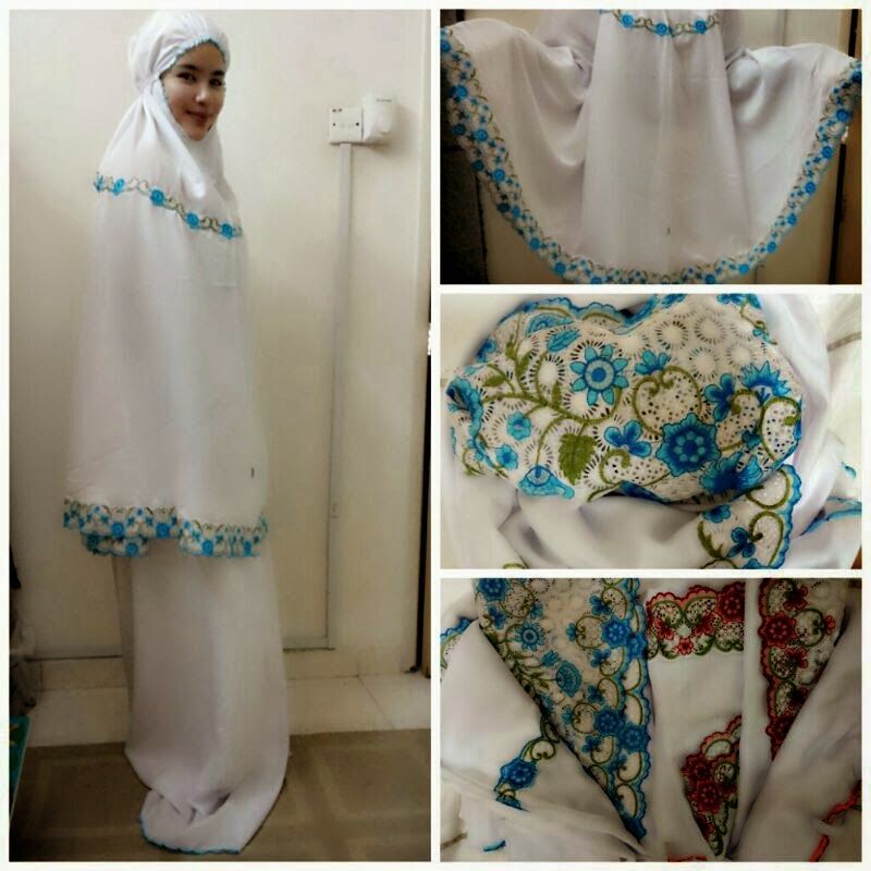 Telekung Solat Borong: Telekung Solat Cotton Kerawang Sulam 2 Layer