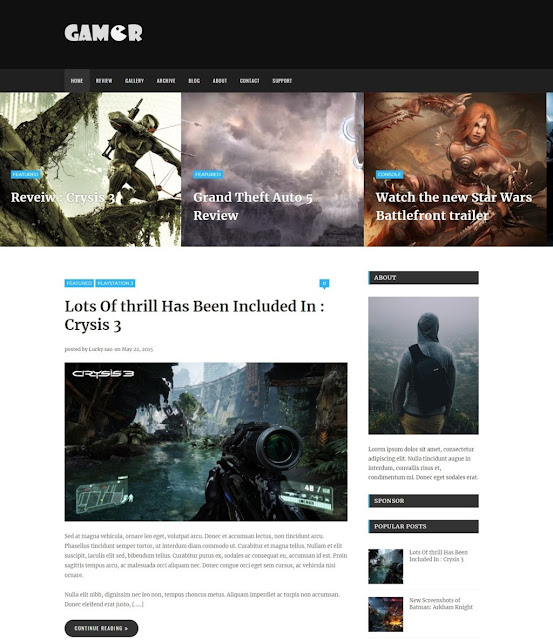 Gamer Free Blogger Template - Design GuideXp
