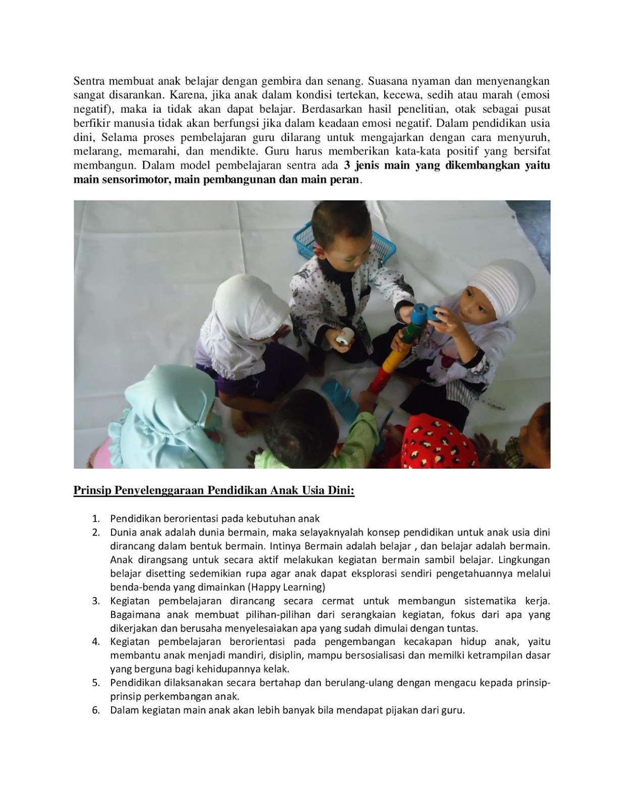 Mu - Saqeena : Metode belajar pada PAUD