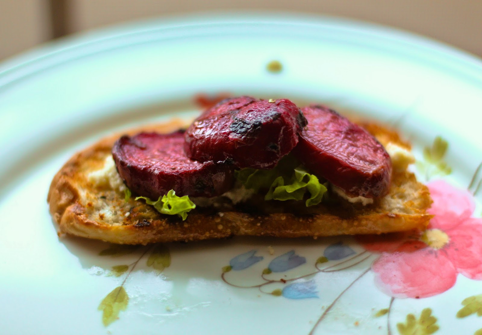 My Weekend's Cooked: Confit Beets with a Garlic Feta Spread