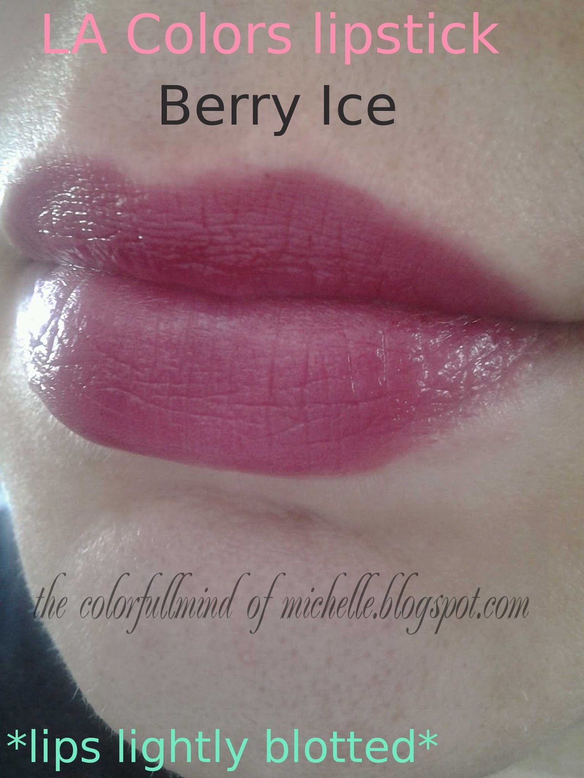 Mind of Michelle: LA Colors lipstick Berry Ice review & photos.