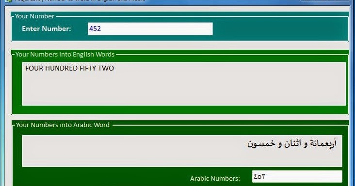 Asma Qureshi: Convert to numbers to arabic words language and arabic ...