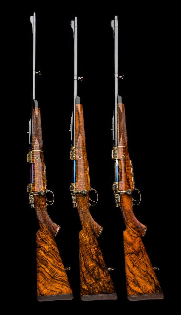 Cazador Mexicano: Fabulous Lovenberg Engraved Hartmann & Weiss Rifle Trio