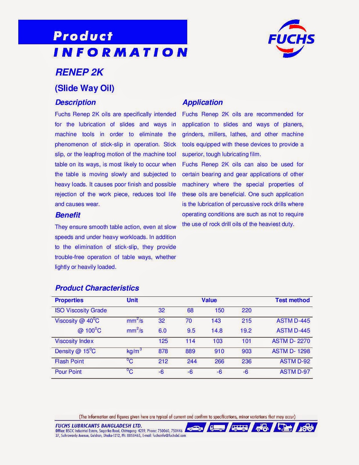 LUBRICANTS ASIA LIMITED: Renep 2K (Slide Way Oil)