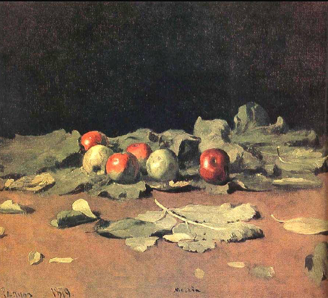 Ilya Repin (1844-1930) Nature morte avec Pommes et Feuillages (1879)