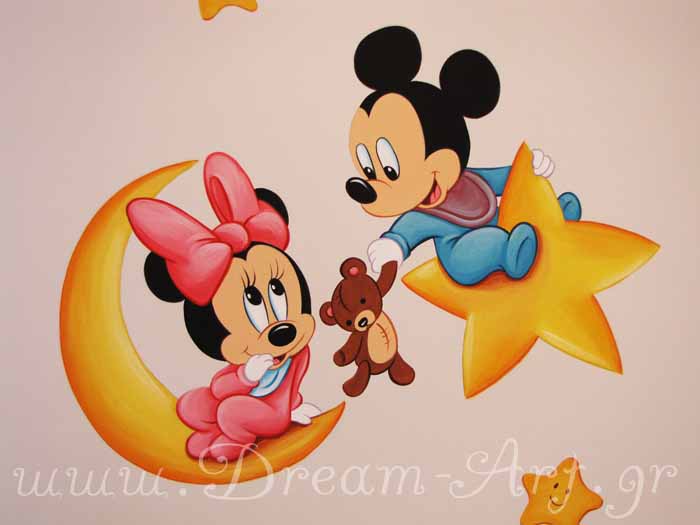 Dream-Art.gr: Ζωγραφική παιδικού δωματίου με το mickey και τη minnie mouse!