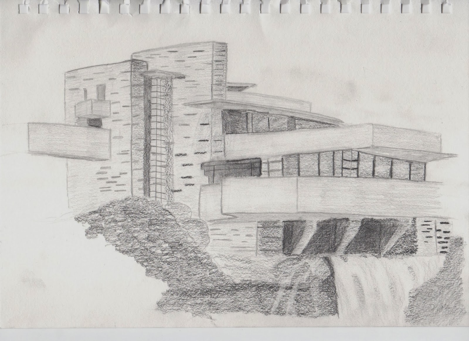 Frank Lloyd Wright Falling Water Sketch