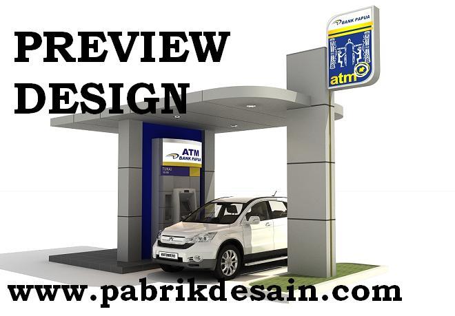 Jasa Gambar Bangunan ATM Drive Thru Modern - Jasa Gambar 3D
